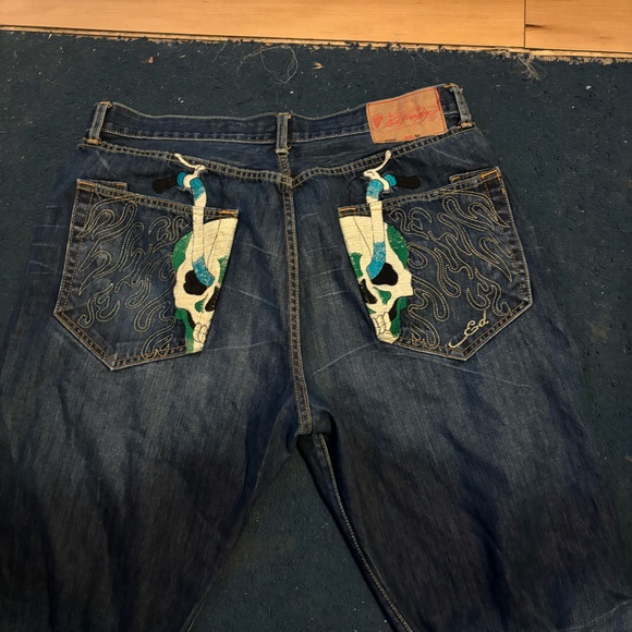 Ed Hardy | Shorts | Rarevintage Ed Hardy Jorts Embroidery On Back ...